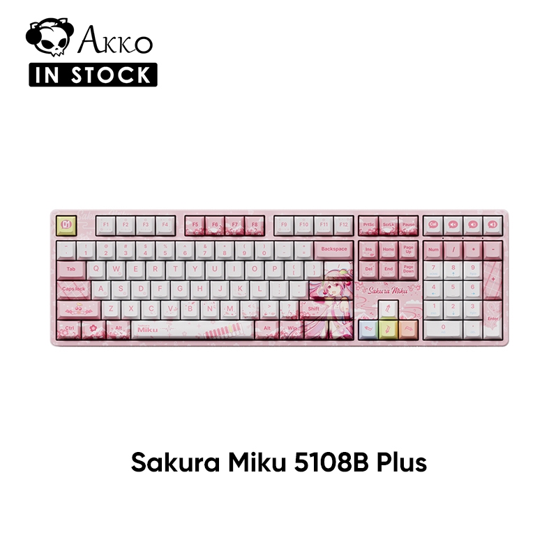 Akko Sakura Miku 5108B Plus full-size Mechanical Keyboard With wireless ...