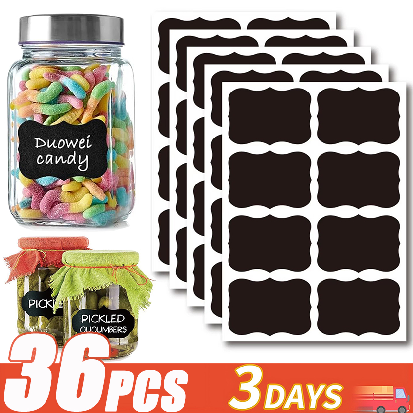36pcs Waterproof Jars Sticker / Kitchen Jars for Spices Labels Sticker ...