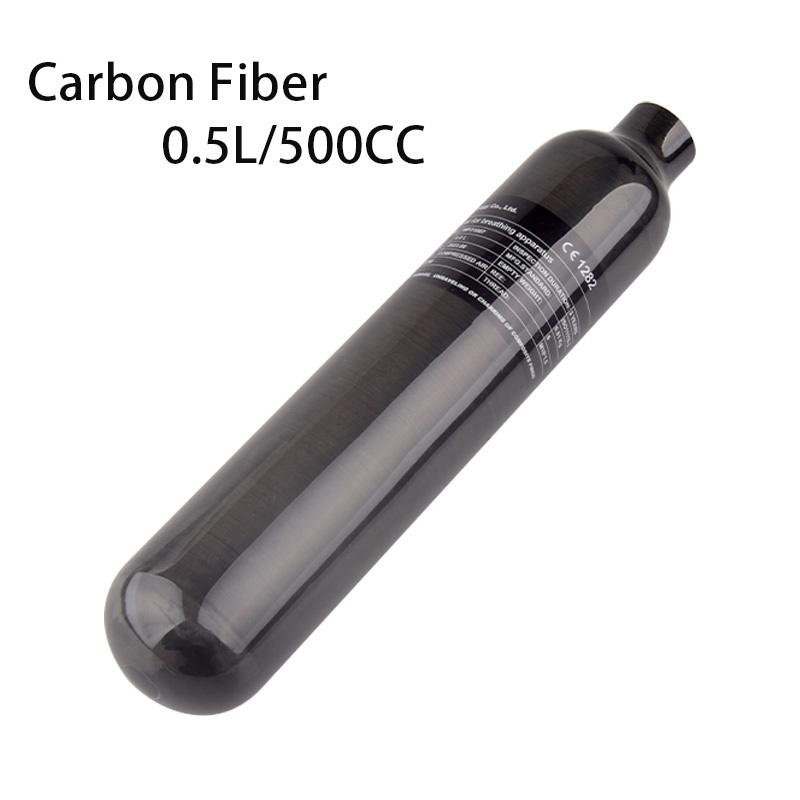 HPA Scuba 0.5L 500cc Carbon Fiber Air Tank CO2 Soda Water Stream Gas ...