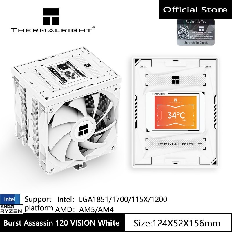 Thermalright Burst Assassin 120 VISION White CPU Air Cooling Radiator 2 ...