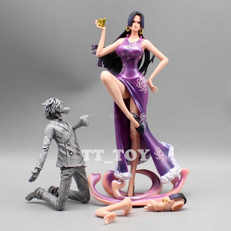 Anime One Piece Boa Hancock Action Figures Sanji Figurine GK Two Head ...