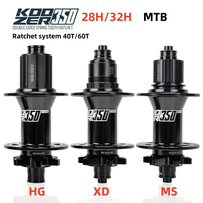 new Koozer 350 Rear hub Ratchet 40T 60T 28H 32H HG XD MS 10 11 12s Cr ...