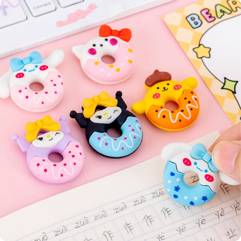 1pc Creative Cartoon Donut Eraser Removable Sanrio Student Stationery ...