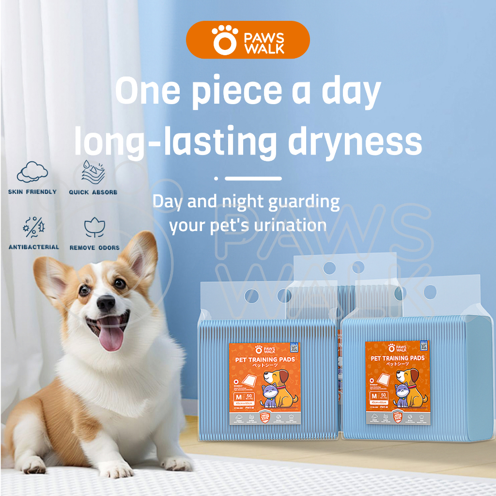 PawsWalk 100pcs/50pcs/40pcs/20pcs Dog Pee Pad Per Pack Pee Pads For ...