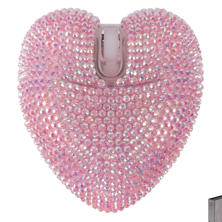 2.4GHz + Bluetooth Double Mode Mouse Cute Pink / Red Heart Diamond ...