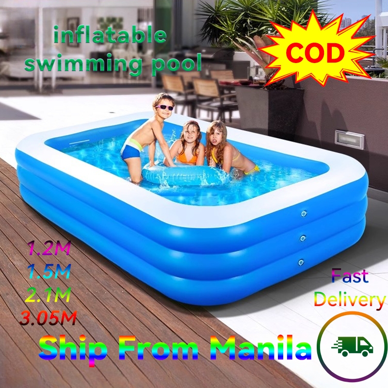 Inflatable swimming pool for kids portable family size | Shopee Philippines