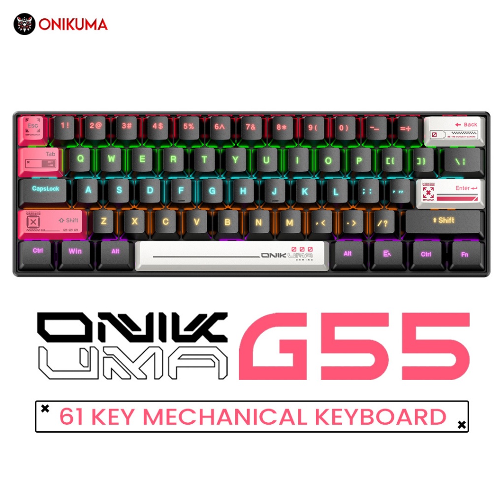 ONIKUMA G55 Mechanical Keyboard With RGB Colorful Lights USB Wired ...