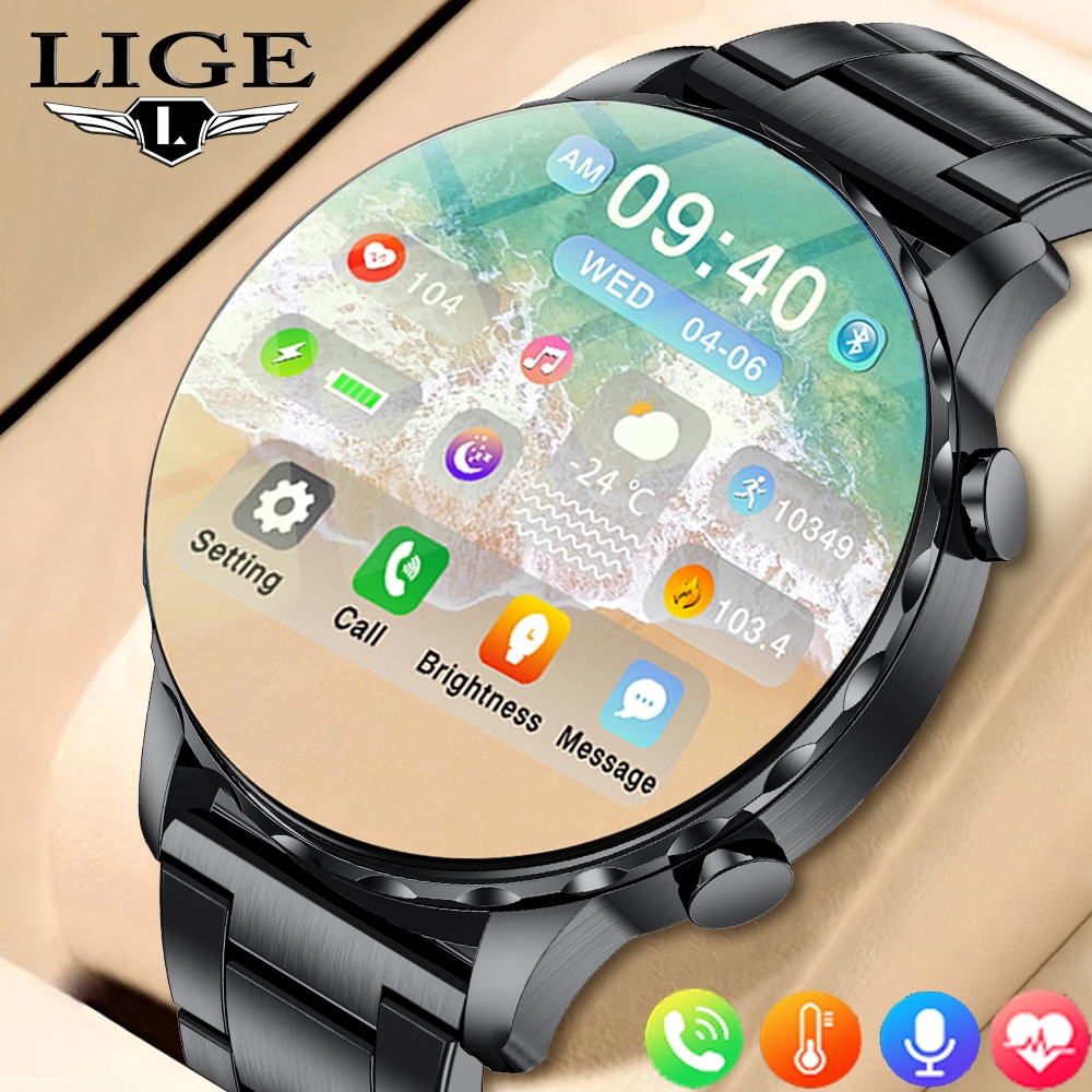 LIGE Smart Watch Original Men Blood Oxygen Health Monitor Watches AI ...