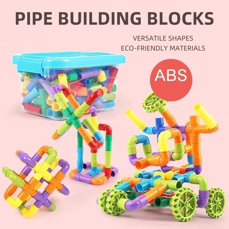 Water Pipe Building Blocks Toys For Children Pipeline Tunnel ...