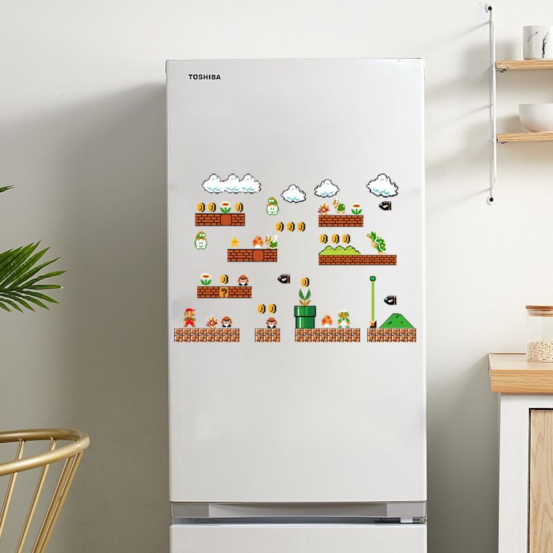 Cartoon Creative Mario Refrigerator Stickers Refrigerator Magnetic ...