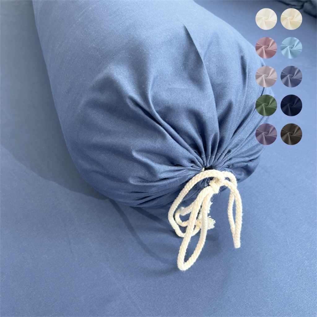 1PC Bolster Pillow Cover 8x43inches Solid Color Pillowcase Easy ON/OFF ...