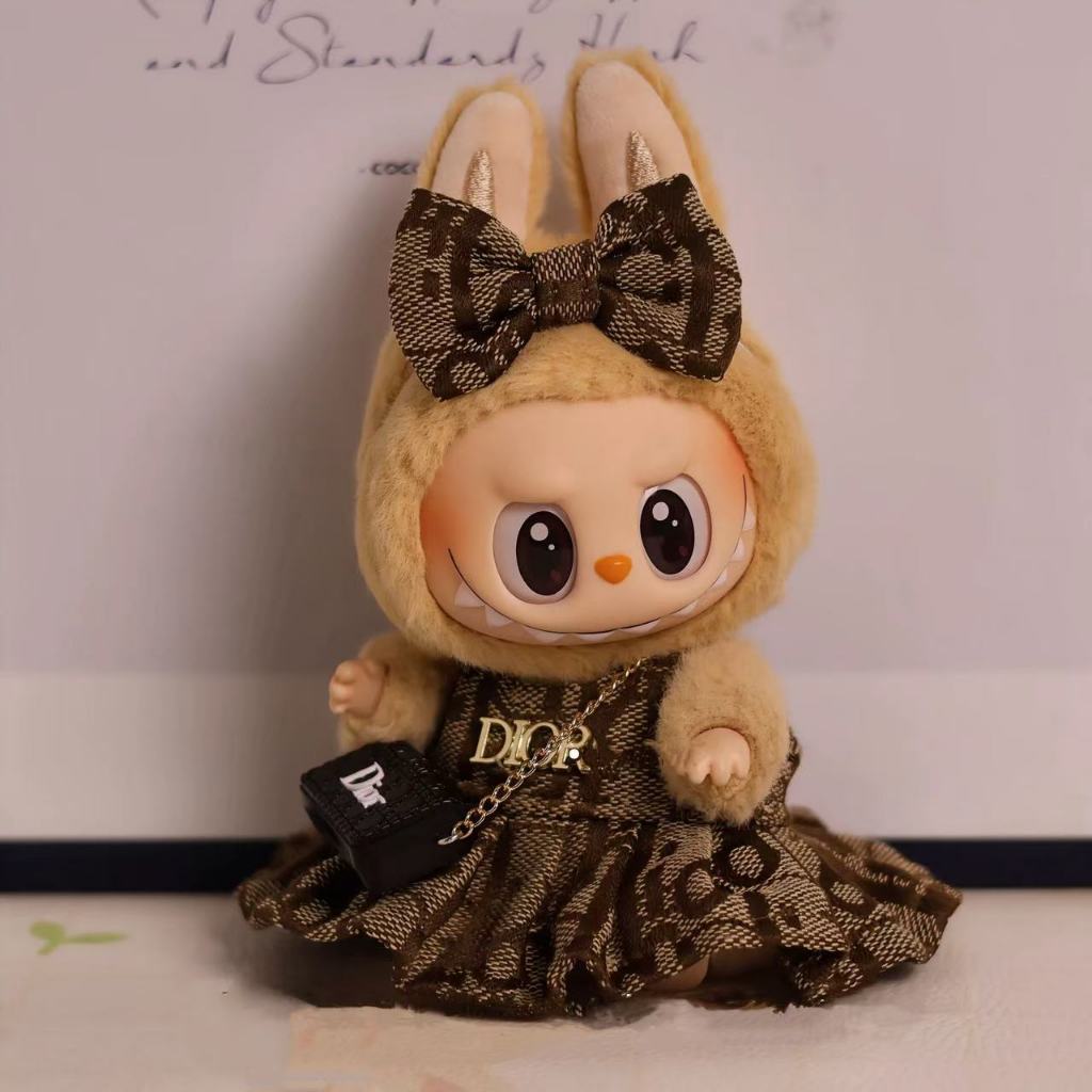 15cm/17cm labubu Doll Cute Baby Clothes Accessories Trendy labubu Eyes ...