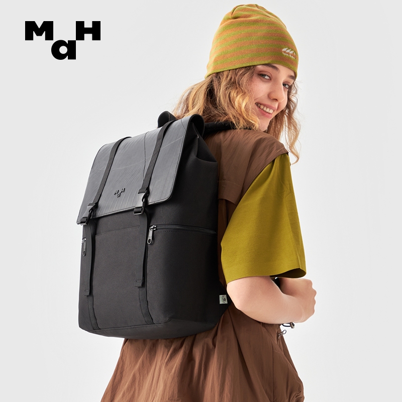 MAH 3134 Siro Recycled Tire Black Backpack With Waterproof Fabric 15 ...