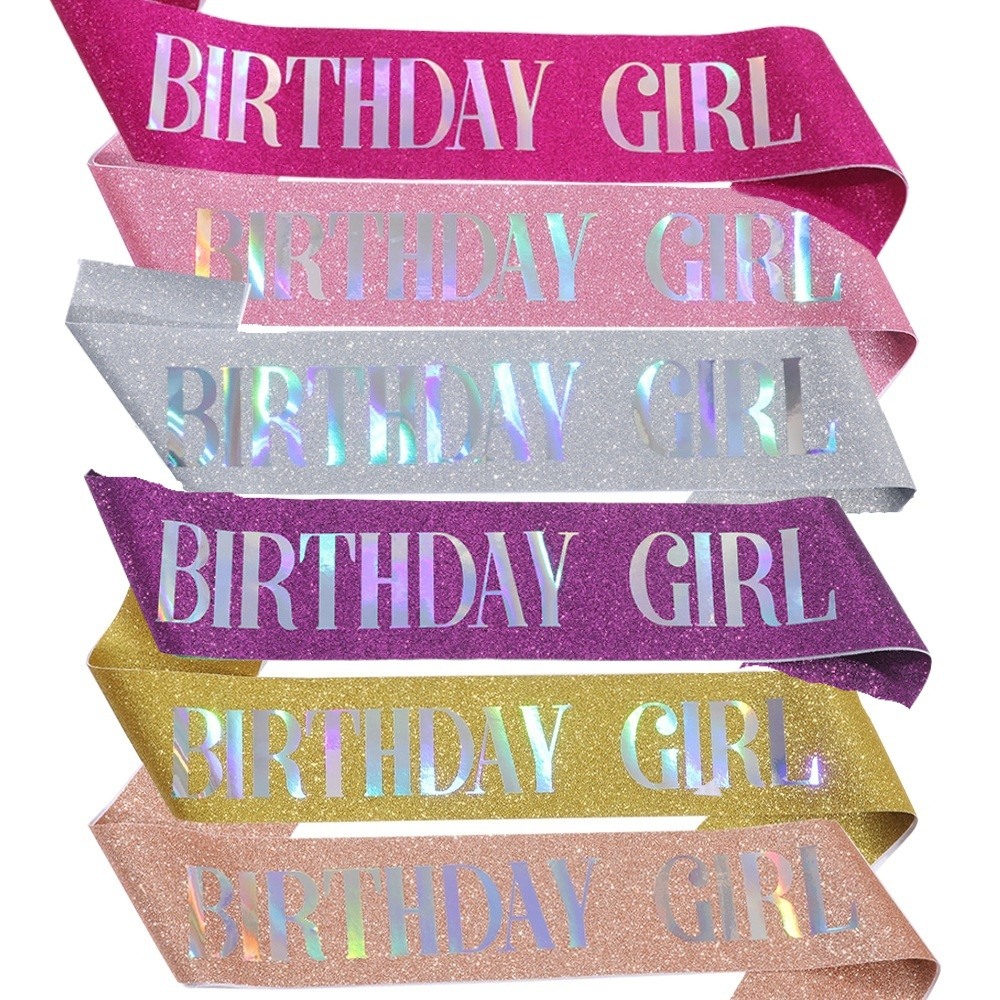 Birthday Party Gold Onion Cloth Non-woven Fabric Sashes Shoulder ...