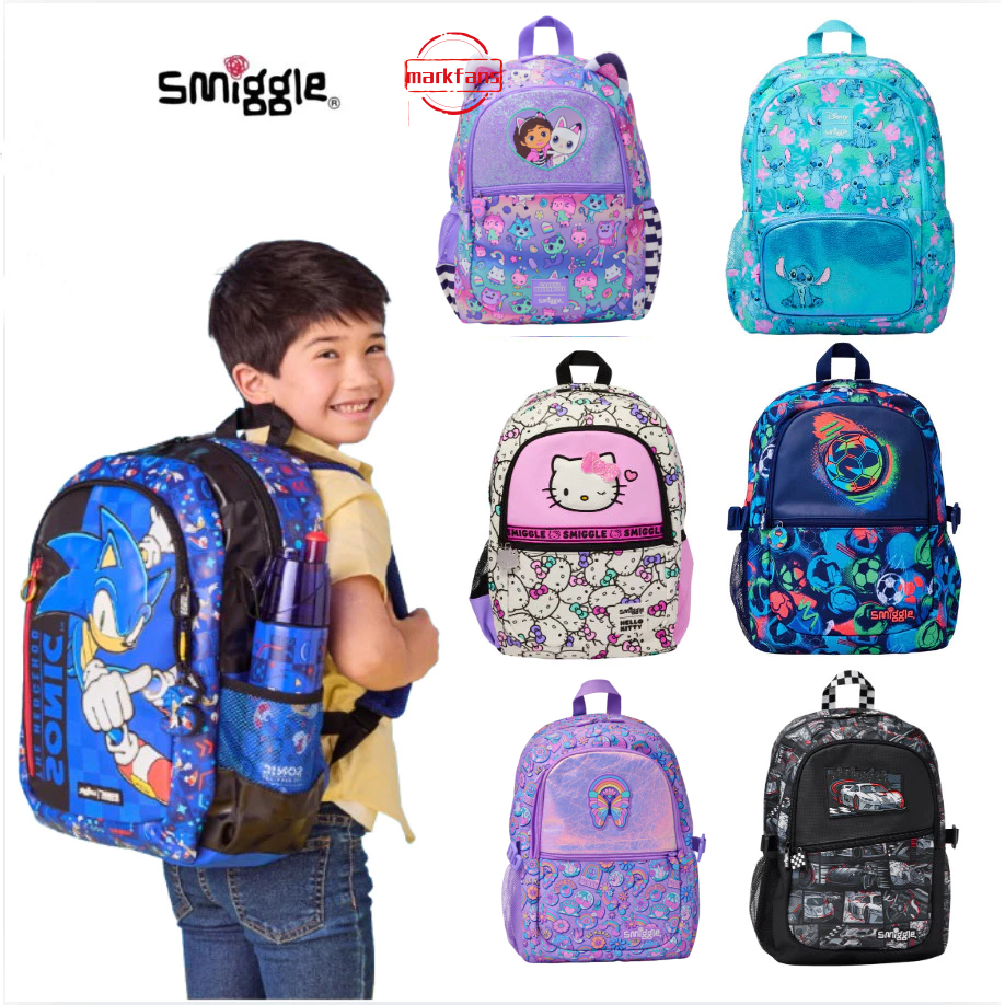 Smiggle Backpack Sonic Gabby's Dollhouse Football Car classic schoolbag ...