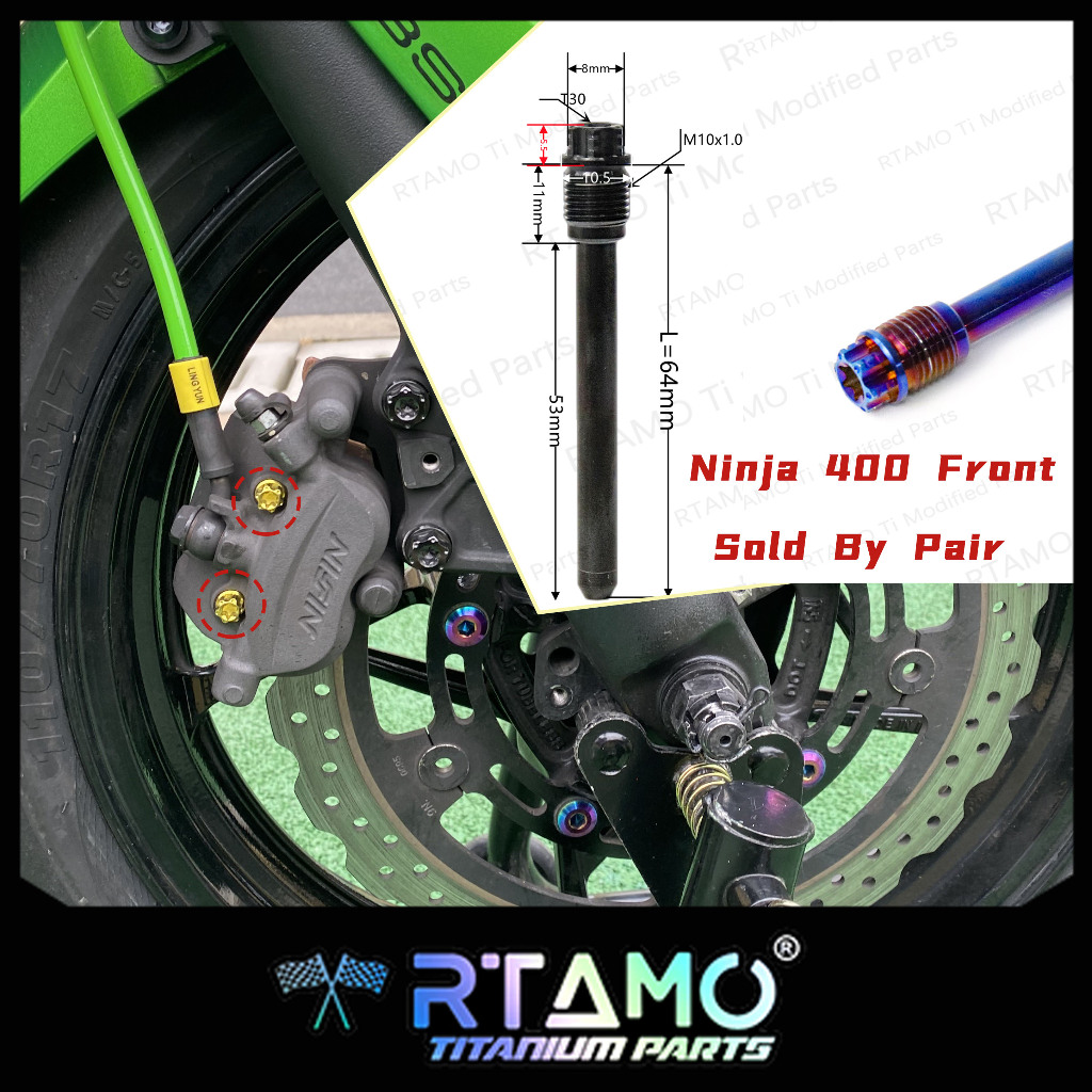 RTAMO Titanium Gr5 KRV Kymco 2P Nissin 2P Brake Caliper Pad Pin Tokico ...