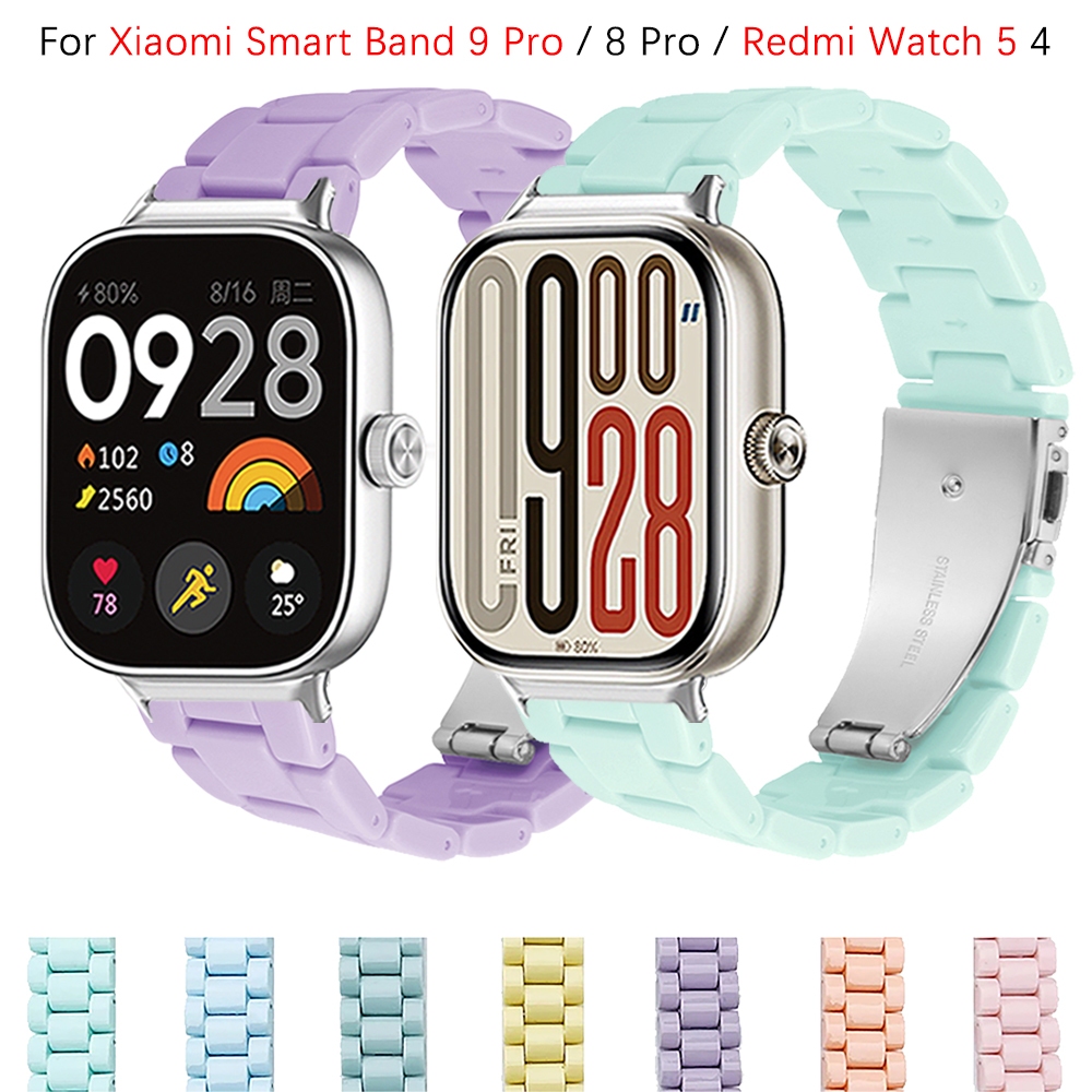 Candy Color Resin watch band strap For Xiaomi Smart Band 9 Pro / Redmi ...