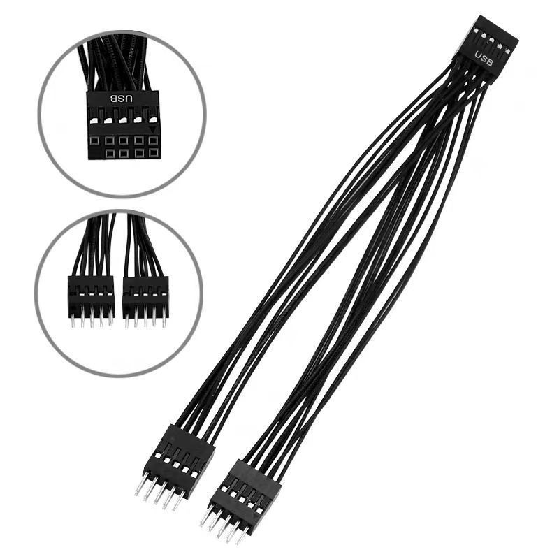 Motherboard 9 Pin USB 2.0 to Dual 9 Pin Extension Splitter, Motherboard ...
