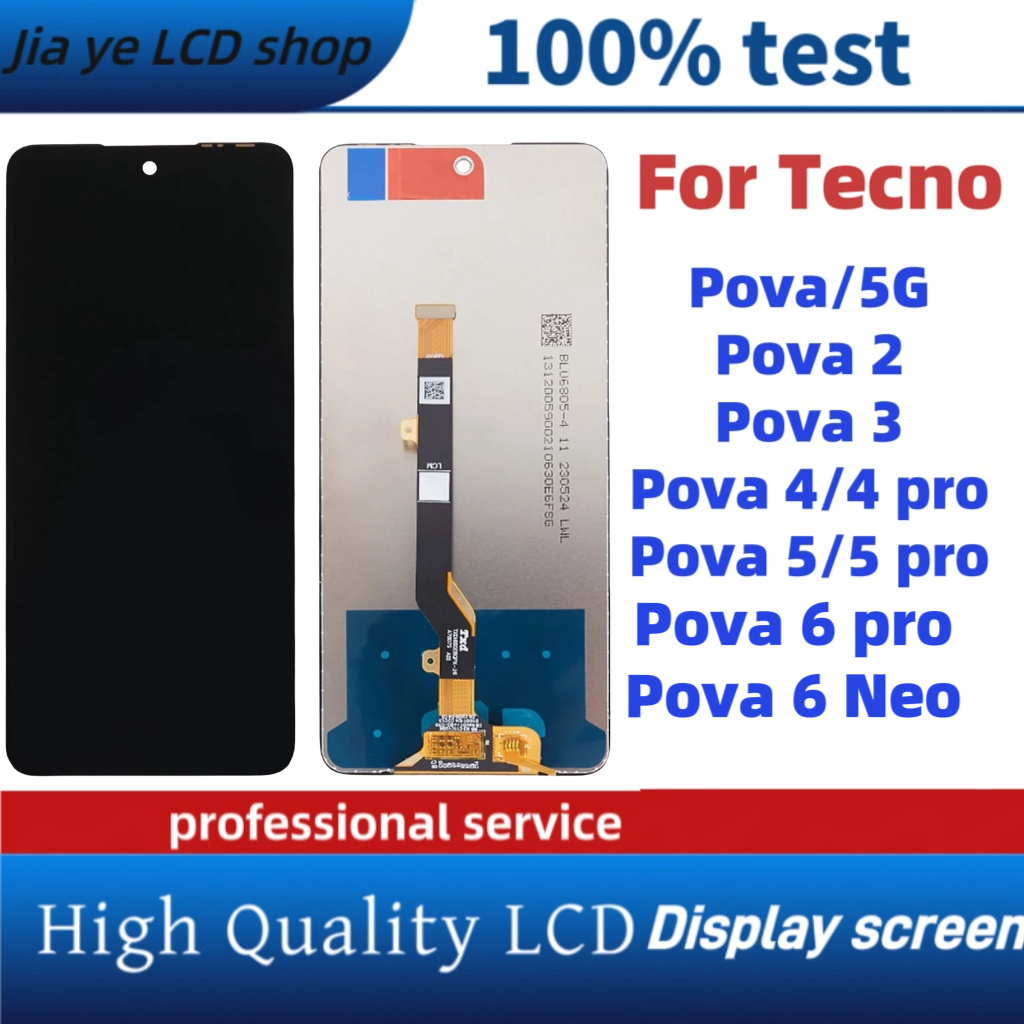 Original LCD For Tecno Pova LD7 Pova 5G Pova 2 3 4 4 Pro 5 5 Pro 6 Pro 6 Neo LCD Display Touch ...