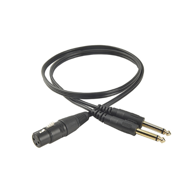XLR Female to Dual TS 1/4 Stereo Splitter Cable 3-Pin XLR to Dual 6.35mm Mono Y Splitter ...