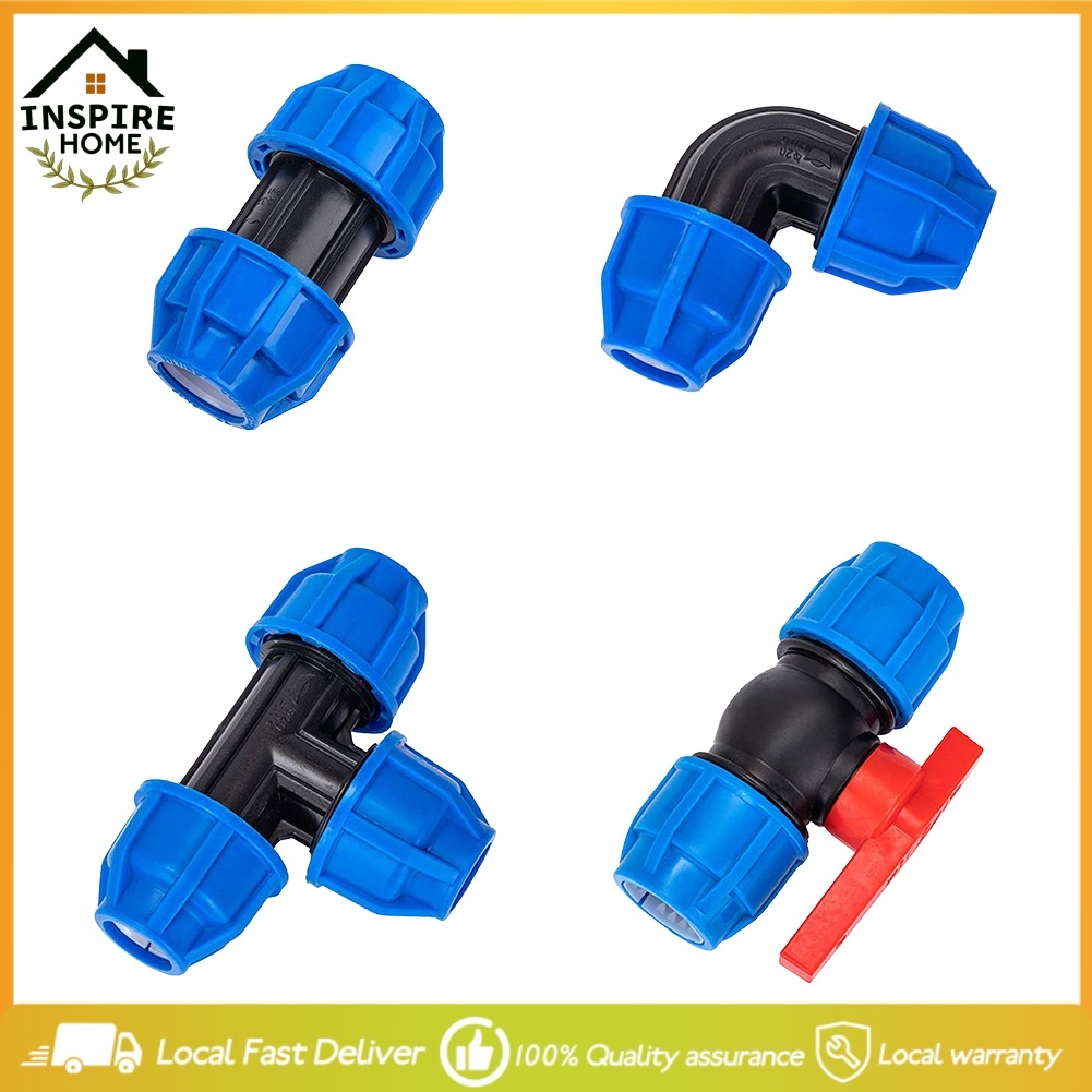 1/2" PE-quick Connector Fittings Coupling Elbow Tee PE compression Accessories For Pe and Pvc ...