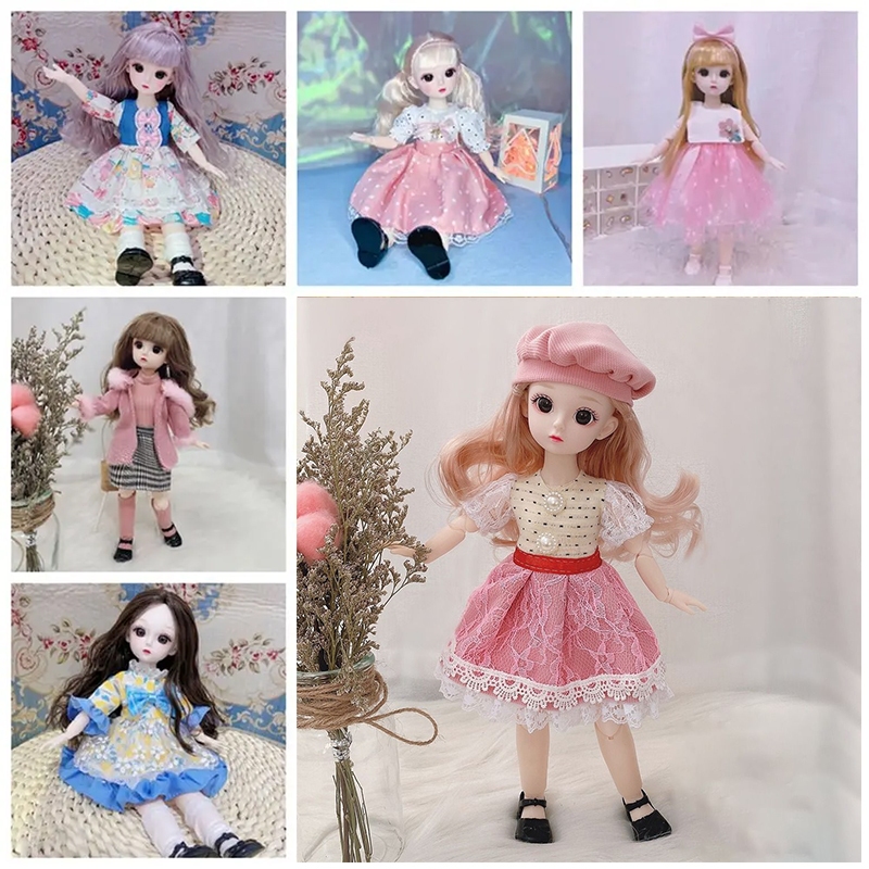 A0659-30cm Fat Body Doll Little Princess Set 3D Eye 12 Joints 6 Points ...