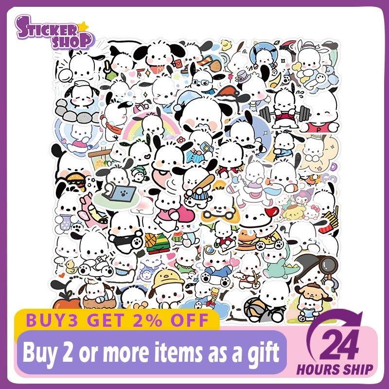 120pcs Sanrio Pochacco Cartoon Sticker for Kids Cute Graffiti DIY Phone ...