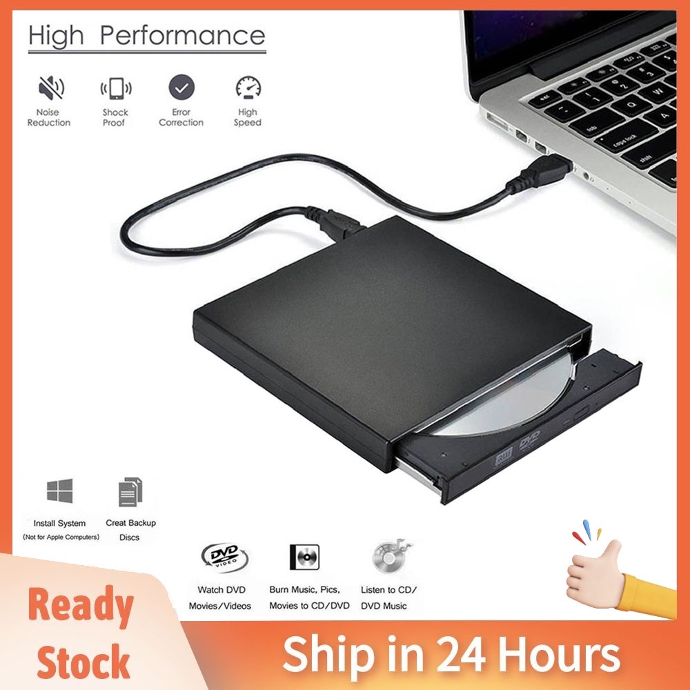 External DVD Optical Drive Slim USB2.0 DVD Player CD/DVD-ROM CD-RW ...