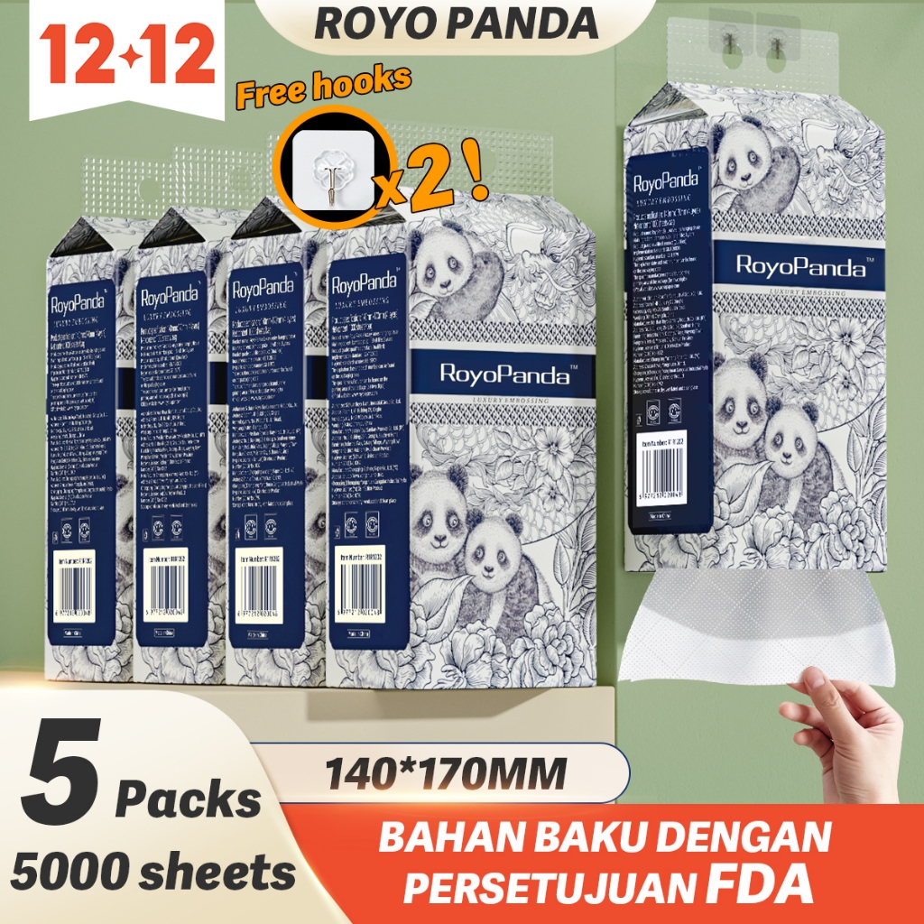 【5Packs】 RoyoPanda tissue Hanging Tissue Soft Deluxe Tissue Facial ...