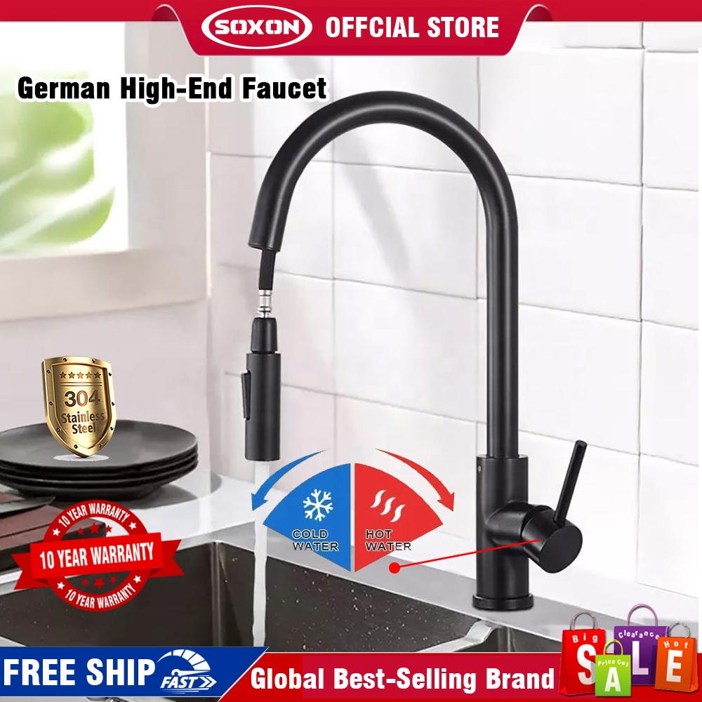 SOXON SUS304 Kitchen Faucet Pull Out with Filter Tap Flexible 360 ...