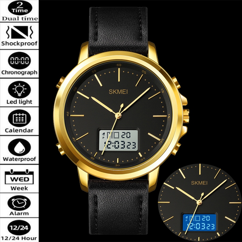 Skmei Analog Digital Display Fashion Watches for Mens Quartz Waterproof ...