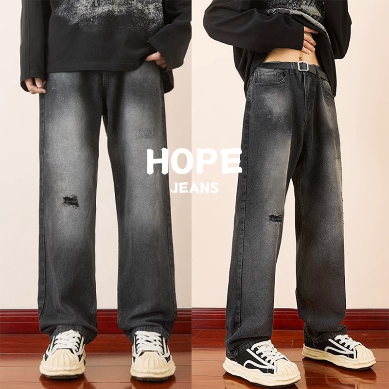 Jeans pants for men straight cut retro jeans for men denim pants for ...