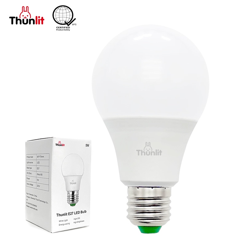 Thunlit E27 LED Bulb 5W Bulb Super Bright Energy-saving Efficient 6000K ...