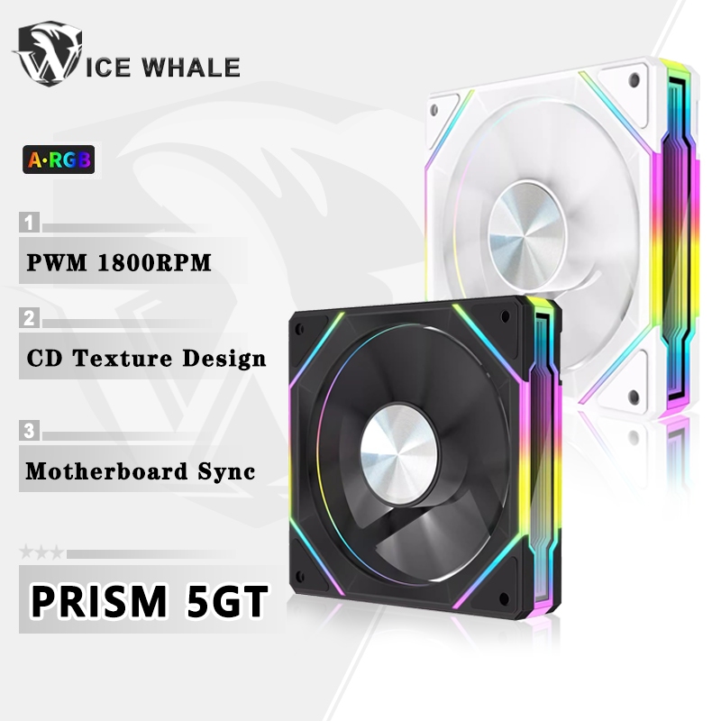 ICE Whale PRISM 5GT Case Fan 120mm 5V 3Pin ARGB Cyclic Mirror Light ...