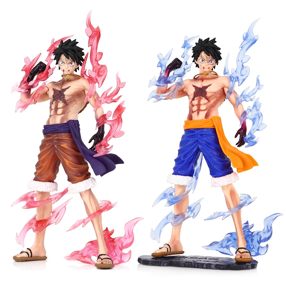 1Pcs 24cm One Piece Luffy Figures Monkey D. Luffy Blue Red Flowing ...