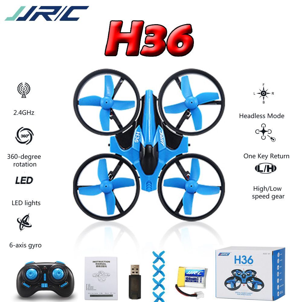 JJRC RC Mini Drone Helicopter Quadcopter Drone H36 4CH 2.4G LED 6-Axis ...
