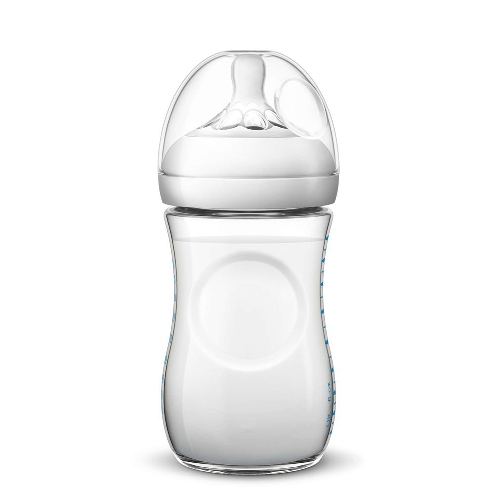 Baby Feeding Bottle Set with Soft Silicone Nipple for Natural Latch ...