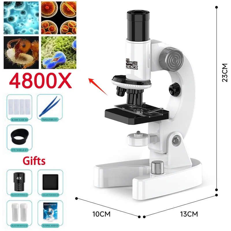 4800X Microscope and Mobile Phone Camera Link Kid Microscopic World ...