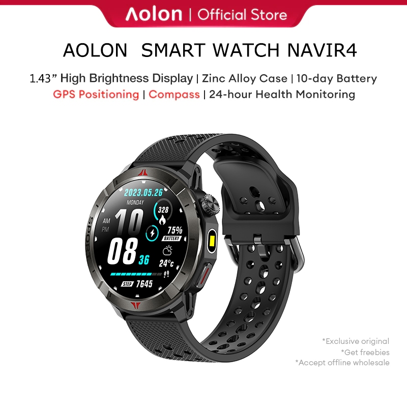 Aolon Navi R4 Smart Watch 1.43-Inch HD Amoled Screen IP68 Dust & Water ...