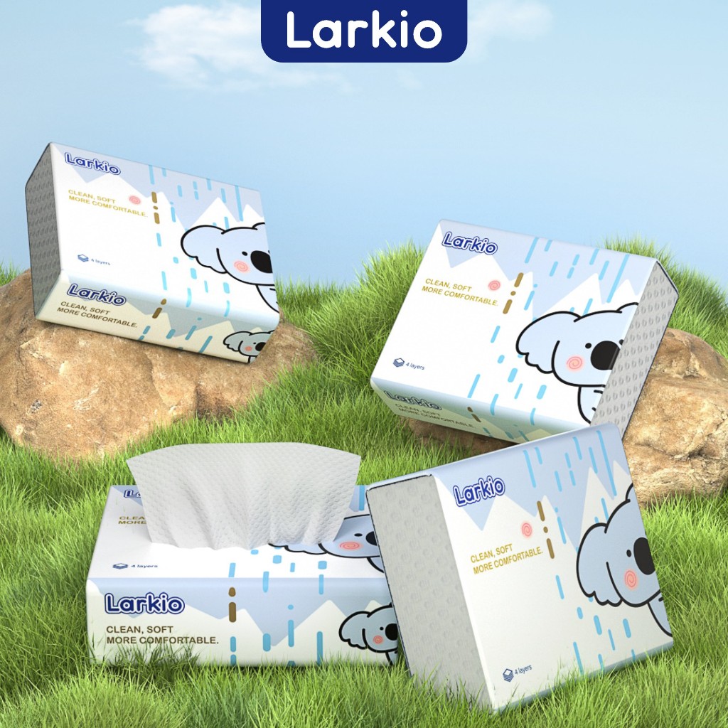 【Larkio】Facial Tissue Paper 4 ply 10 Packs Soft Skin-friendly Organic ...