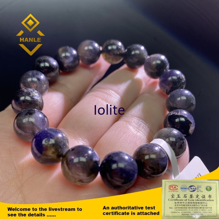 HANLE natural Iolite bracelet with certificate and box 2025 color future dusk | Shopee Philippines