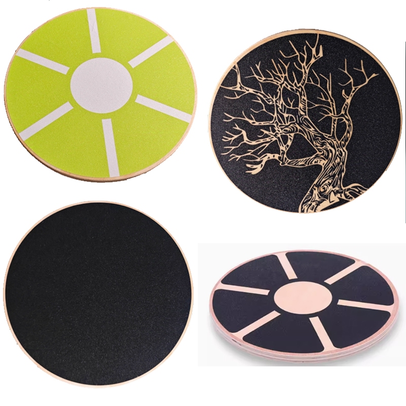 Round Wooden Yoga Balance Board Fitness Coordination Rehabilitation ...
