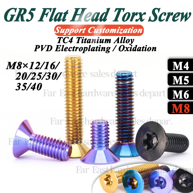 GR5 Titanium Flat Head Internal Torx Screw Countersunk Screw License ...