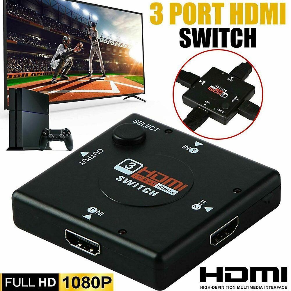 HDMI Switch 3 In 1 Out HDMI Switcher 3 Port Hub Box Auto Switch 3x1 ...