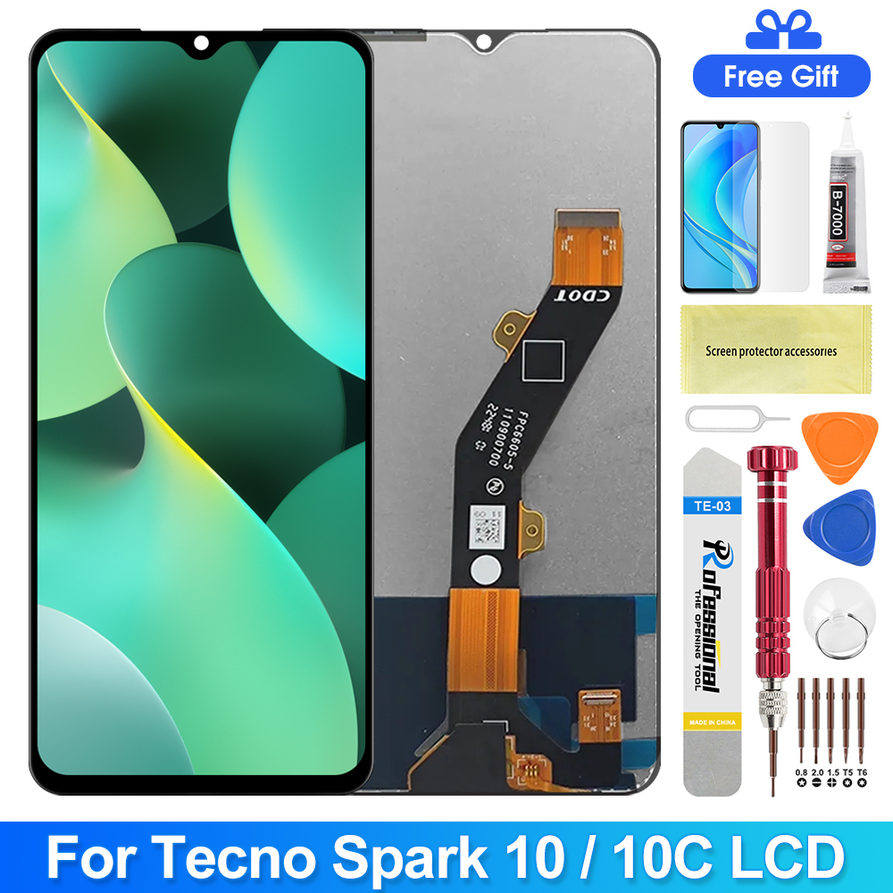 For Tecno Spark 10 5G 10C LCD Display Touch Screen KI5q KI5k KI5m KI8 Digitizer Replacement ...