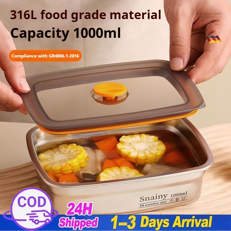 SUS 316 Stainless Steel Lunch Box Vacuum Food Container Food Storage ...