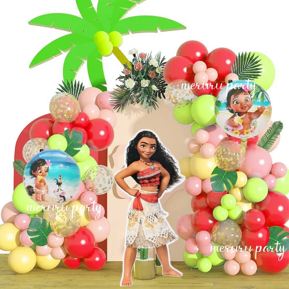 Moana Theme Balloon Garland Arch Kit Summer Tropical Hot Princess Theme ...