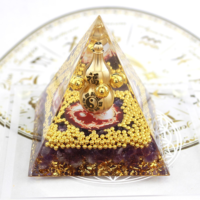 Chinese Yin Yang Gourd crystal Orgonite Pyramid,Tai Chi Yin Yang Gourd ...