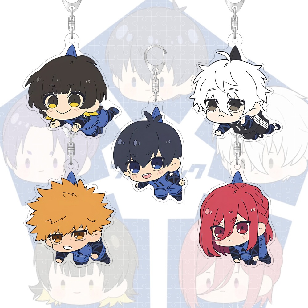55MM Acrylic Keychain Blue Lock Bags Decorative Gift Cute Cartoon Key ...