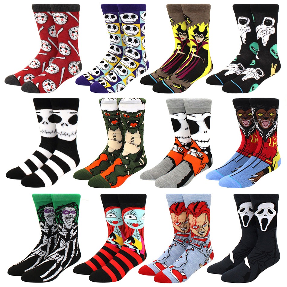 Funny Halloween Horror Socks Adult Socks Cartoon Tube Socks Cotton Soft ...